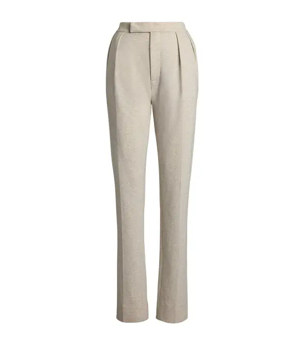 Ralph Lauren Cotton And Cashmere Pleated Trousers