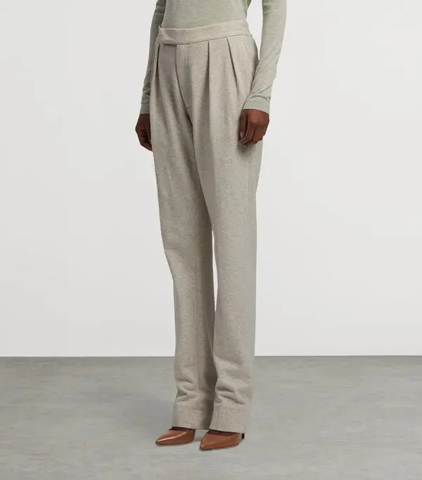 Ralph Lauren Cotton And Cashmere Pleated Trousers