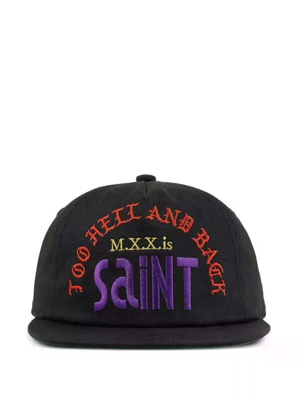 SAINT MXXXXXX Cotton Baseball Cap - Black