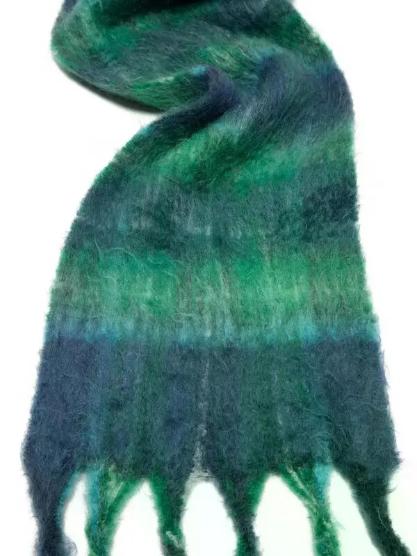 Acne Studios Plaid Fringed Scarf - Blue