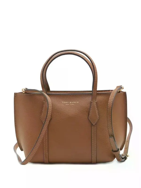 Tory Burch Perry Mini Zip-top Leather Tote Bag - Brown
