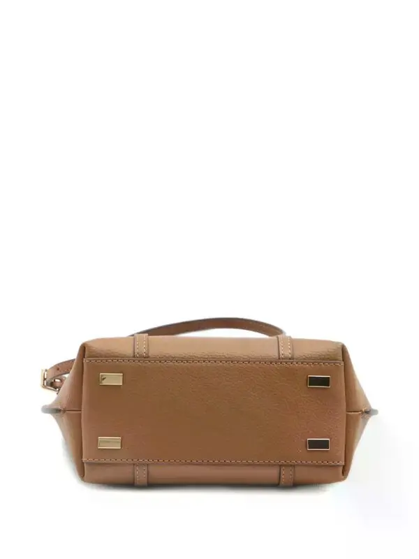 Tory Burch Perry Mini Zip-top Leather Tote Bag - Brown