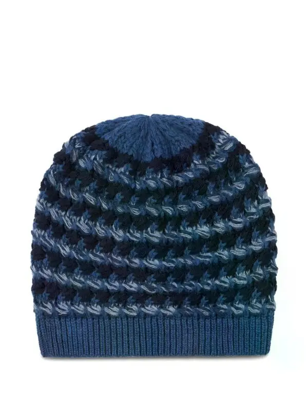 Etro Patterned Wool-blend Beanie - Blue