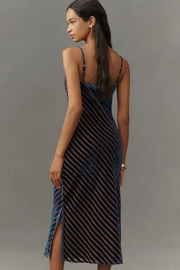 Anthropologie Burnout Bias-Cut Slim Midi Dress In Navy - 63% Off |  Editorialist