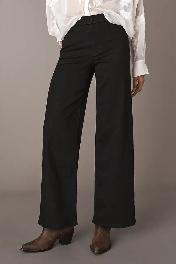 FRAME Le Slim Palazzo High-rise Wide-leg Jeans - Black