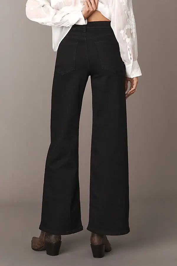 FRAME Le Slim Palazzo High-rise Wide-leg Jeans - Black