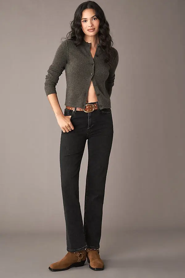 FRAME Le Sleek High-rise Straight-leg Jeans - Meteor