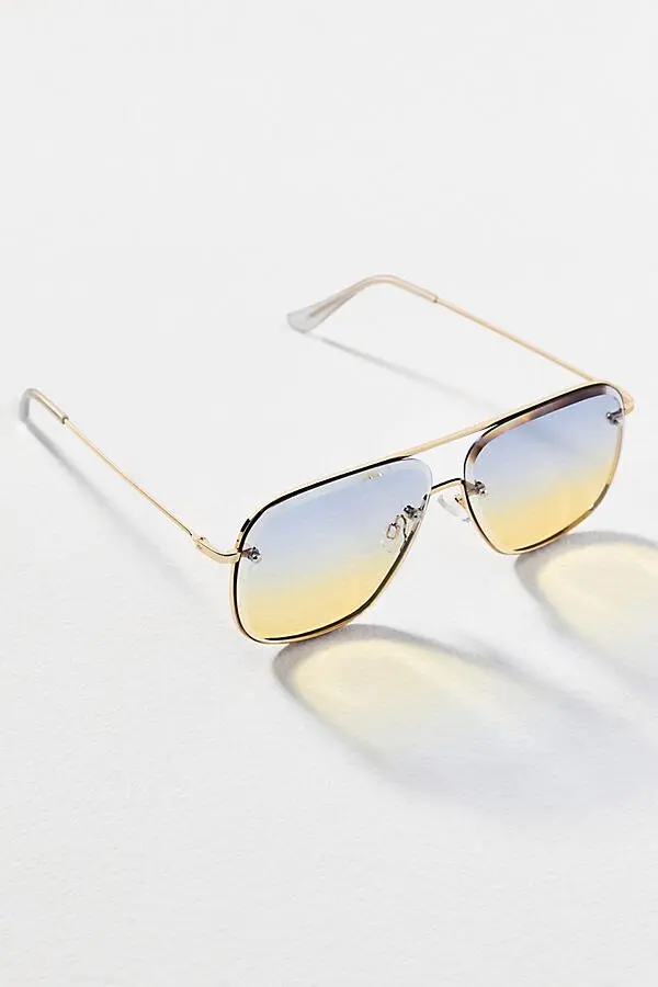ELITE EYEWEAR Aviator Sunglasses - Silver/yellow