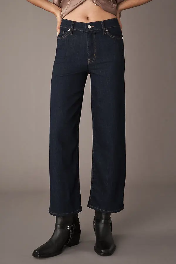 FRAME Le Slim Palazzo High-rise Crop Wide Leg Jeans - Rinse