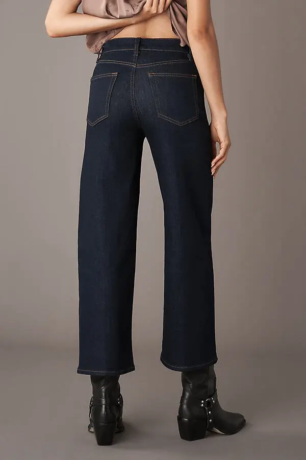 FRAME Le Slim Palazzo High-rise Crop Wide Leg Jeans - Rinse
