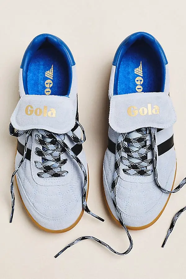 Gola Stadium '86 Suede Sneakers - Air/black/sapphire/gum