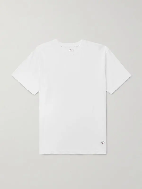 NOAH Logo-print Recycled Cotton-jersey T-shirt - White