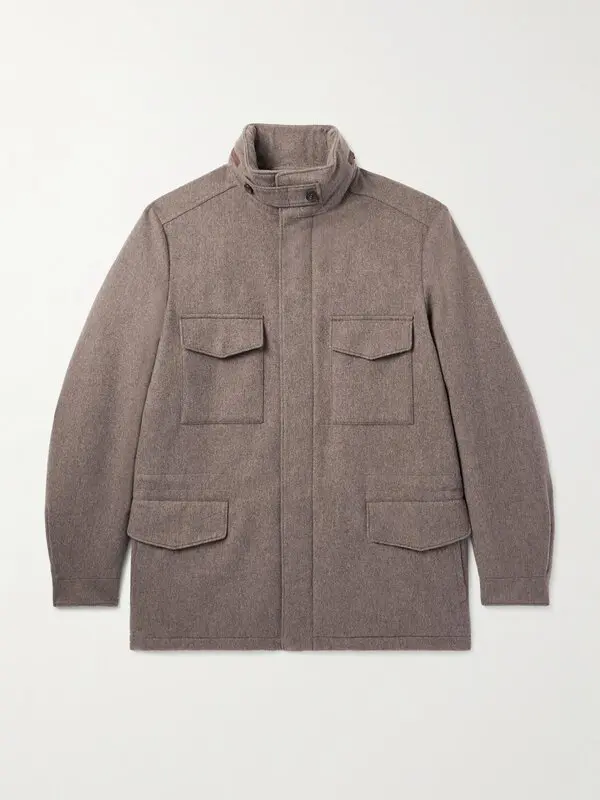 Loro Piana Traveller Padded Rain System® Cashmere Field Jacket - Brown