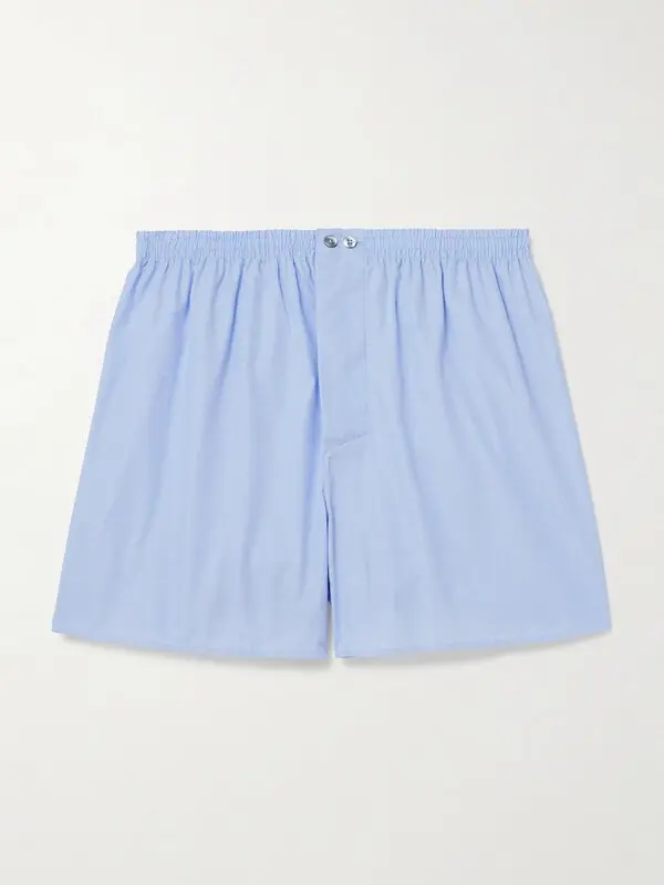 Zimmerli End-on-end Cotton Boxer Shorts - Blue