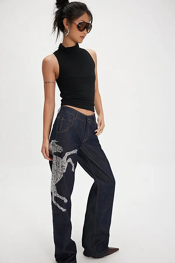 UNDERSTATED LEATHER Party Horse Jeans