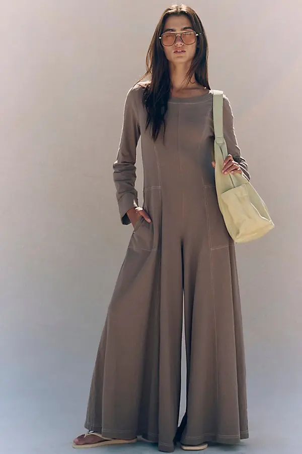 Free People Strada Jumpsuit - Dried Walnut