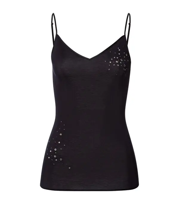 Hanro Embellished Cotton Camisole - Black