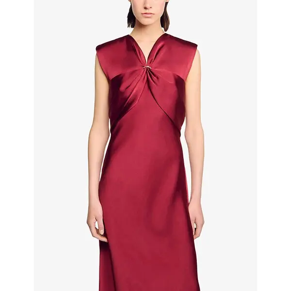 Sandro Satin Maxi Dress