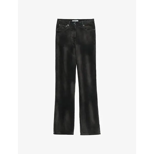 Prada Straight-leg Corduroy Trousers With Branded Patch
