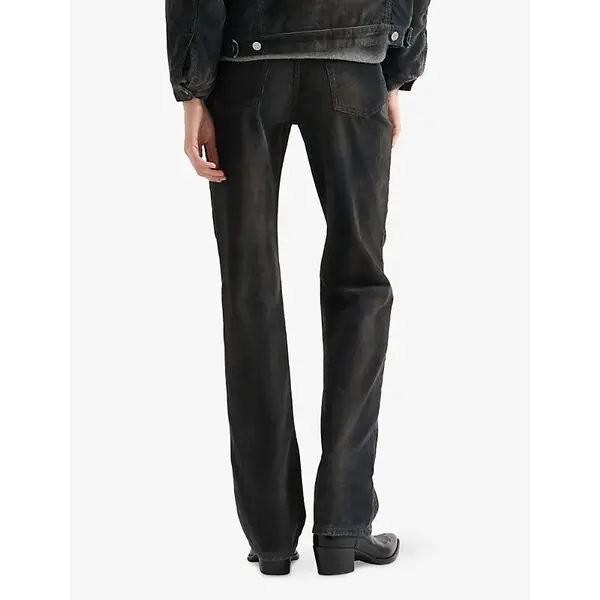 Prada Straight-leg Corduroy Trousers With Branded Patch