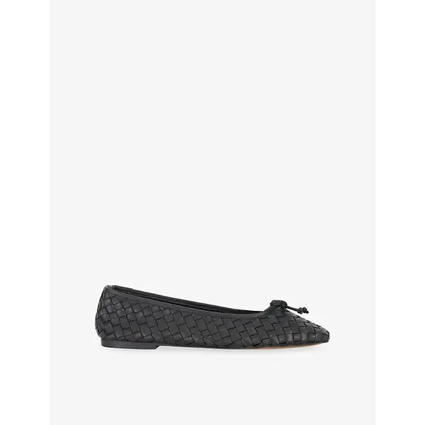 DUNE Heat Leather Ballet Flats - Black Leather