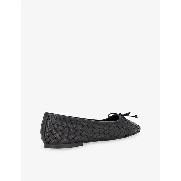 DUNE Heat Leather Ballet Flats - Black Leather