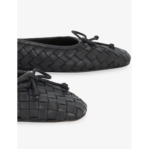 DUNE Heat Leather Ballet Flats - Black Leather