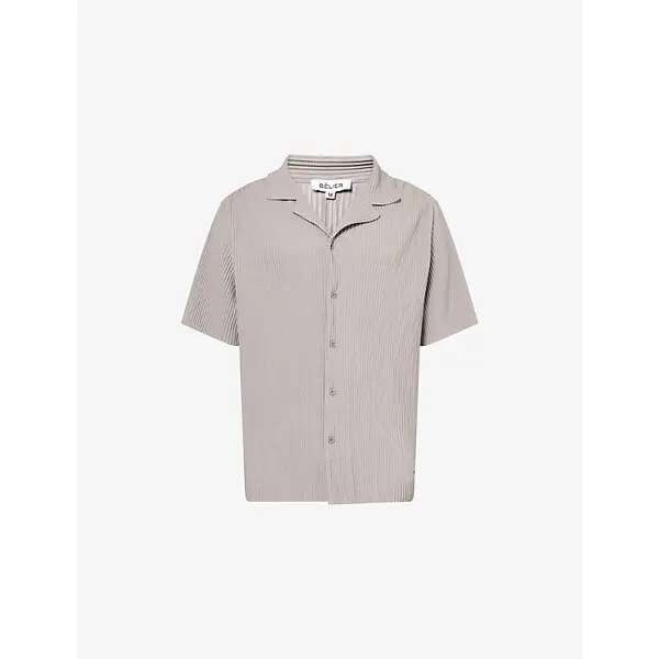 BELIER Resort Pleated Stretch-woven Shirt - Grey