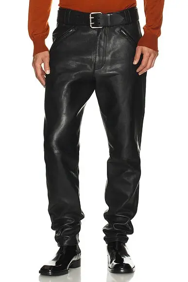 Saint Laurent Leather Belted Pants