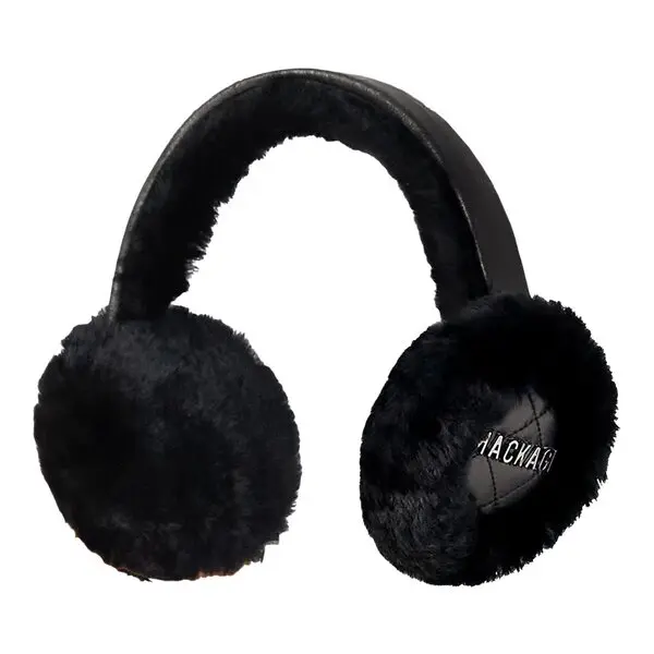 Mackage Shearling Earmuffs With Quilted Leather - Black-black