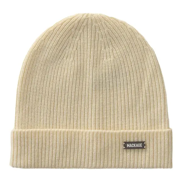 Mackage Dawson Rib Knit Beanie - Cream
