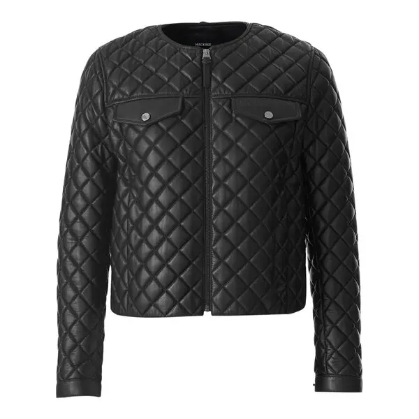 Mackage Lena Quilted Cropped Leather Jacket