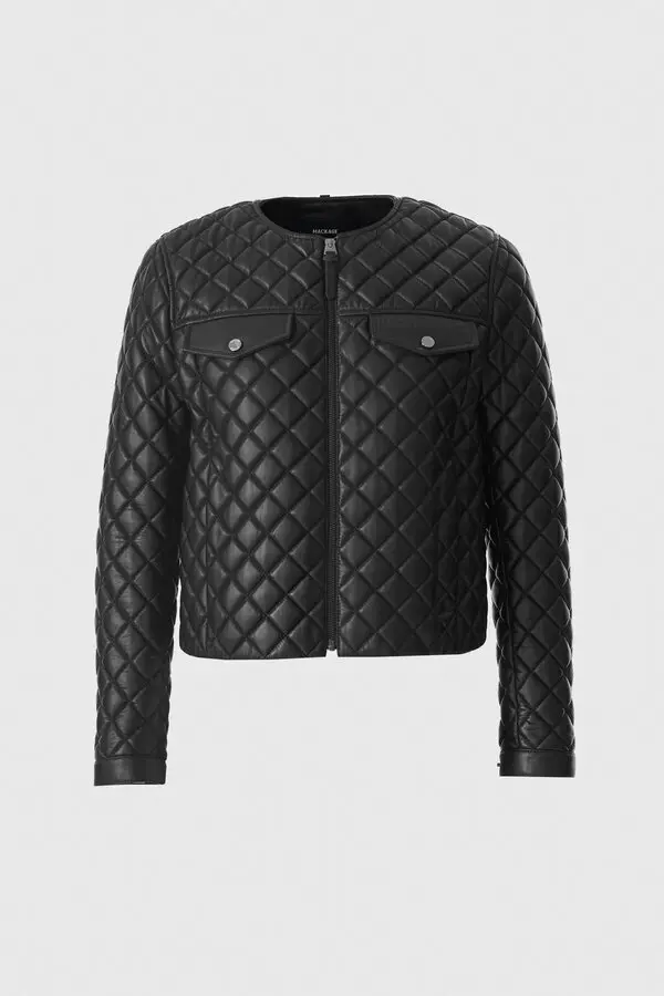 Mackage Lena Quilted Cropped Leather Jacket