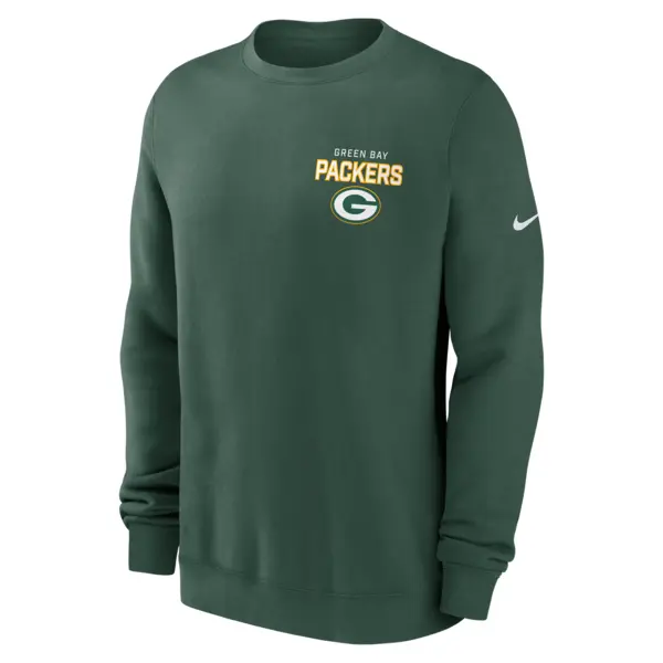 Nike Nfl Bay Packers Draw Block Club Pullover Crew - Green