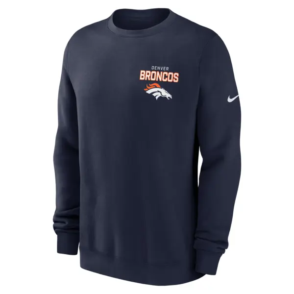 Nike Denver Broncos Nfl Pullover Crew - Blue