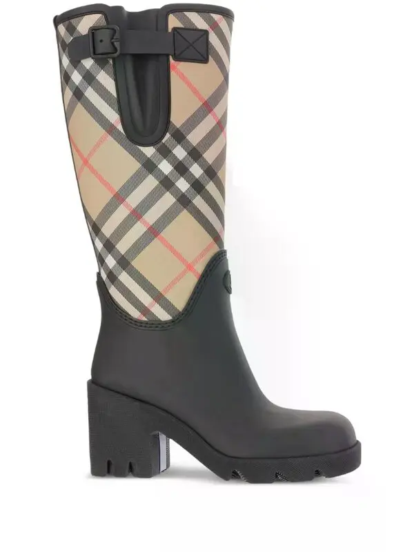 Burberry 60mm Check Pattern Boots - Black