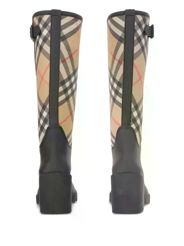 Burberry 60mm Check Pattern Boots - Black