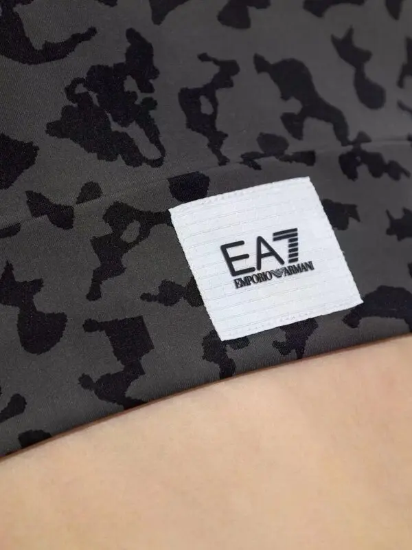 EA7 Leopard-print Cross-back Top