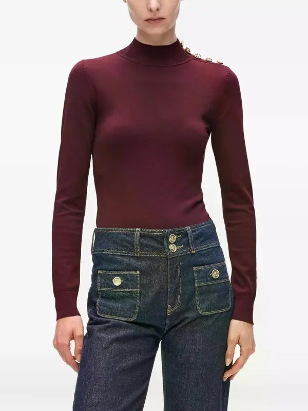 Karl Lagerfeld Knitted Mock Neck Top