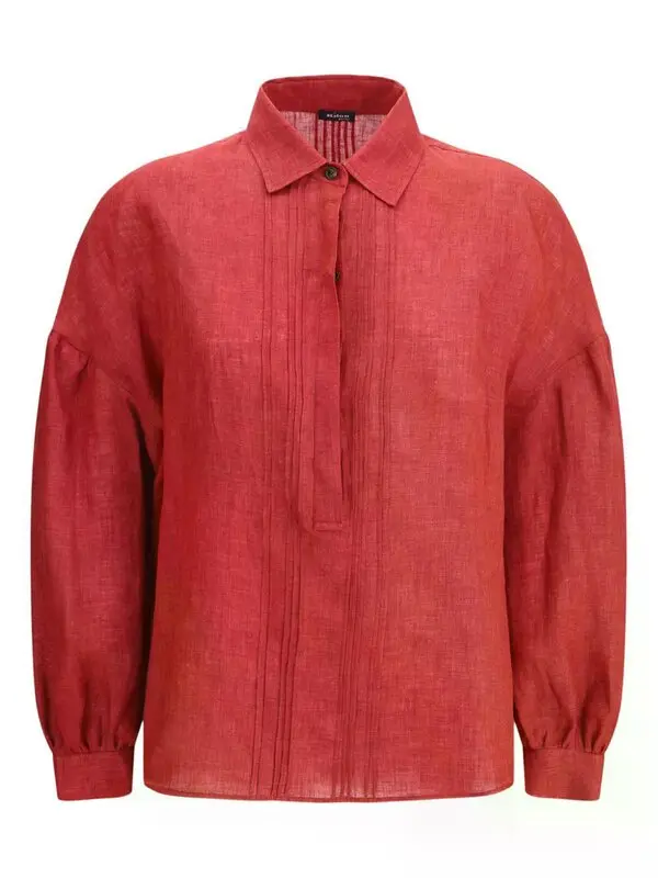 Kiton Pleated Front Linen Shirt