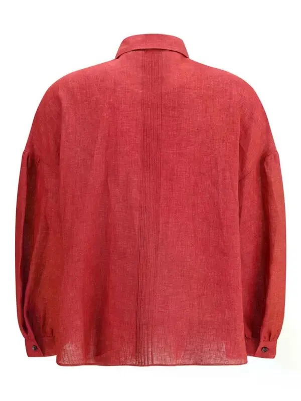 Kiton Pleated Front Linen Shirt