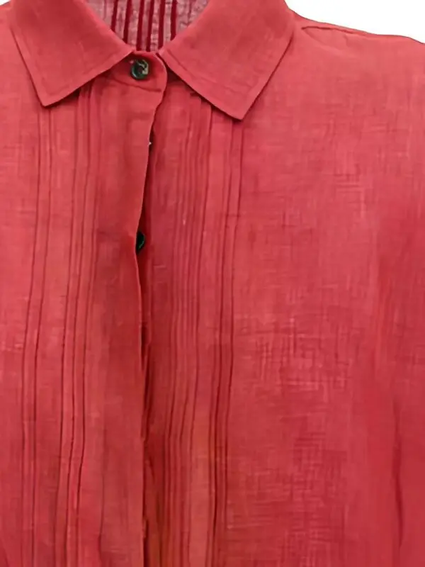 Kiton Pleated Front Linen Shirt