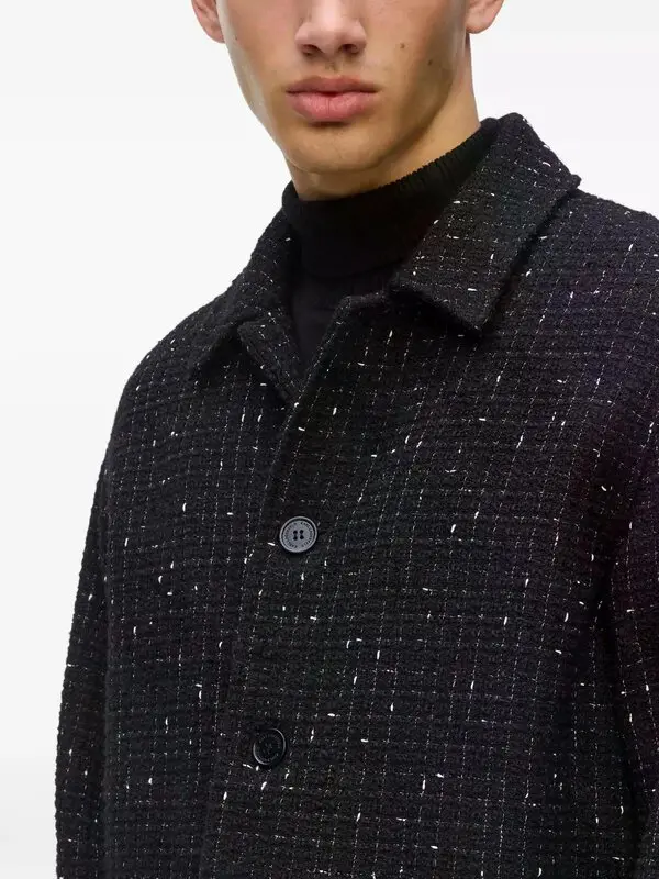 Karl Lagerfeld Notched Tweed Shirt