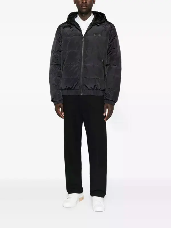 Versace Quilted Hooded Zip-up Jacket