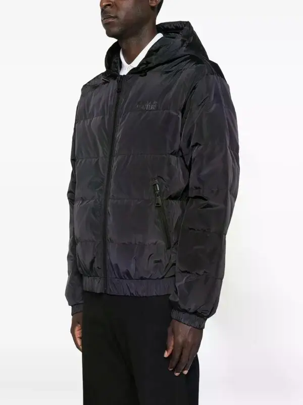 Versace Quilted Hooded Zip-up Jacket