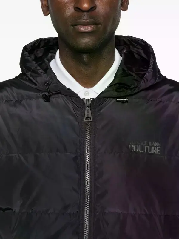 Versace Quilted Hooded Zip-up Jacket