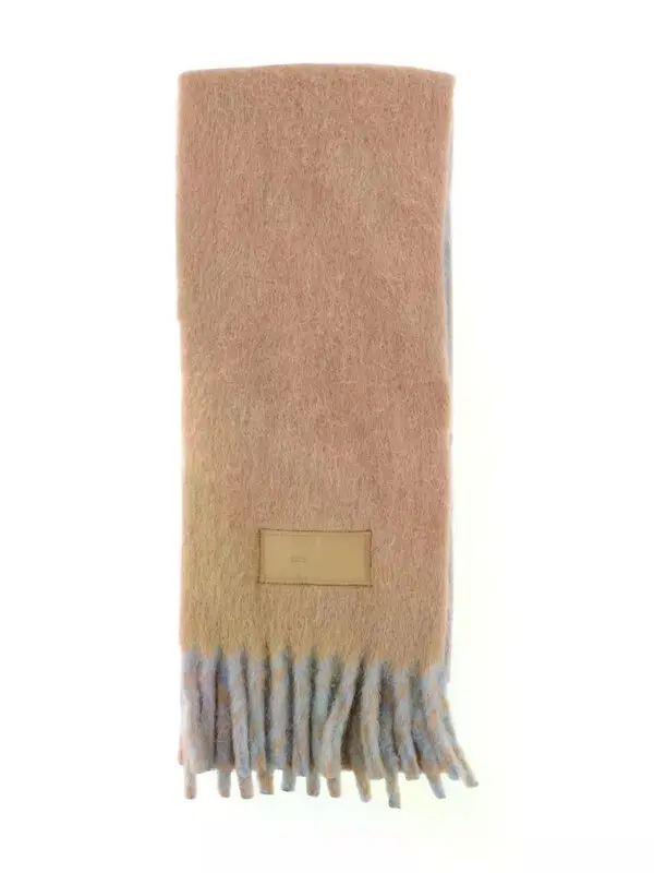 AMI Paris Fringed Logo-patch Scarf