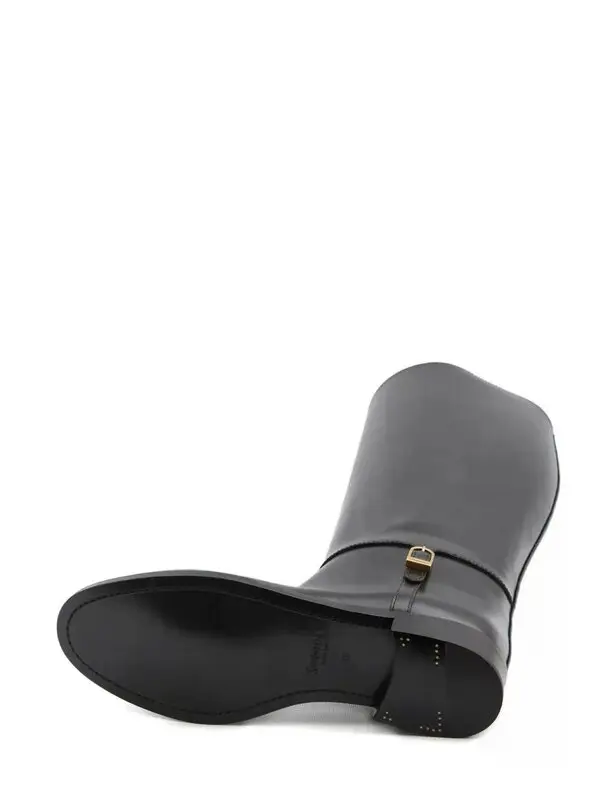 Saint Laurent Julia Calf-leather Buckle Boots - Black