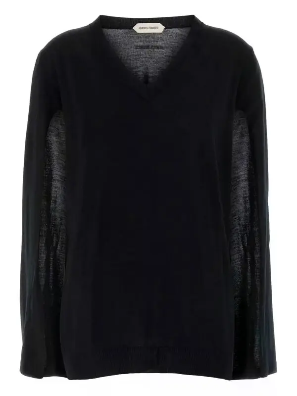 Alberta Ferretti Virgin Wool V-neck Sweater