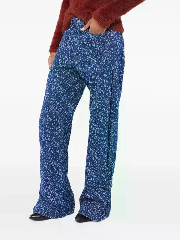 Rabanne Splatter-print Baggy Jeans - Blue